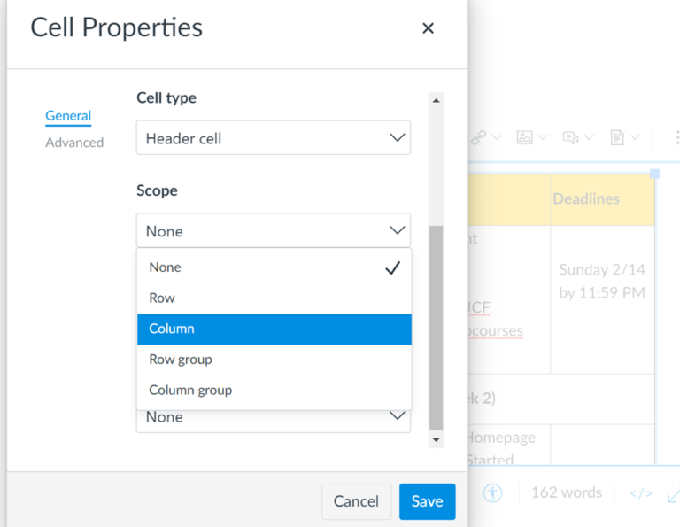 Make Tables Accessible with Header Columns and Rows